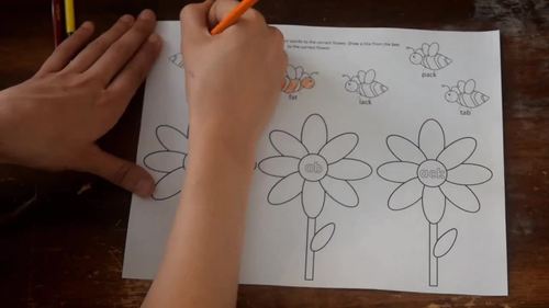 Spring Flowers Word Family Coloring Pages by Teaching Diligently