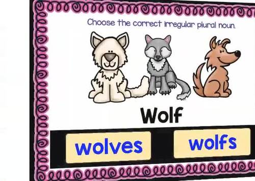 IRREGULAR PLURAL NOUNS Activities 2nd Grade Grammar Practice BOOM CARDS