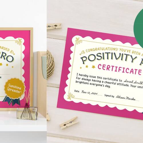 Positivity Pro Certificate of Achievement | Recognition Award Certificate
