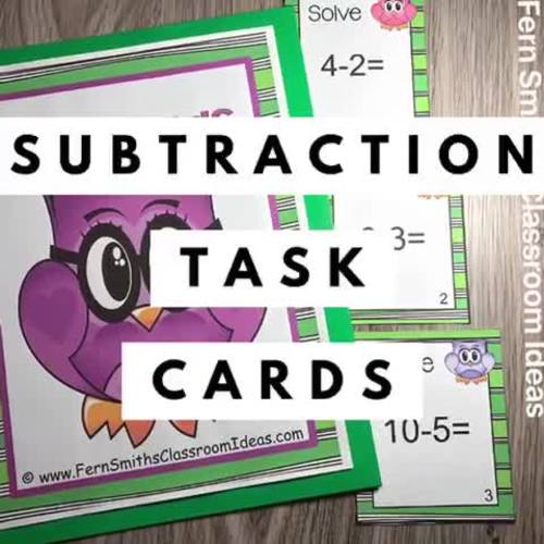 Subtraction Task Cards by Fern Smith's Classroom Ideas | TPT