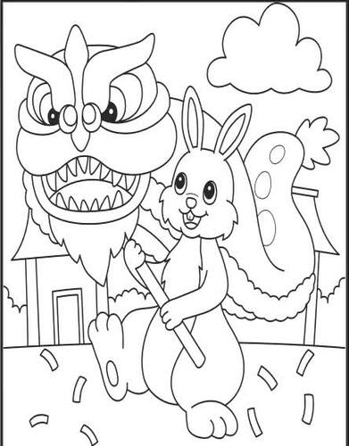 Chinese New Year 2023 Rabbit Coloring Pages Activity For Kids Year Of ...