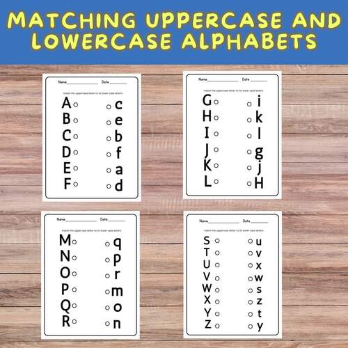 Matching Uppercase And Lowercase Alphabets , Homeschool Resource, Preschool