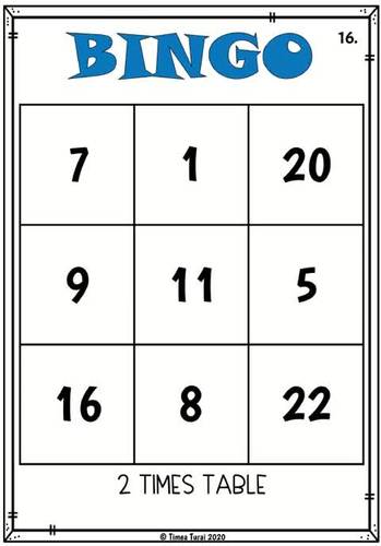 2 Times Table Multiplication and Division Bingo by Timea Turai | TpT