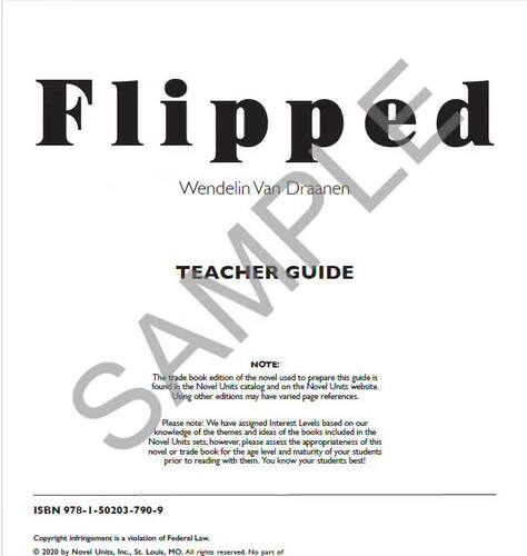 Flipped Novel Units® Teacher Guide Novel Study | TPT
