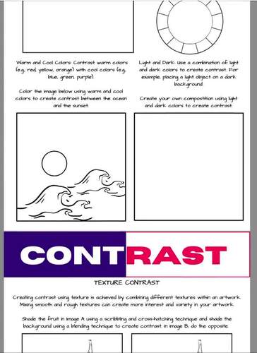 Contrast in Principles of Art by ArtRoots | TPT