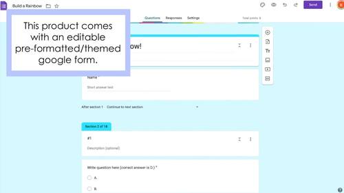 Rainbow Craft - Spring Activity - Editable Google Form for Content