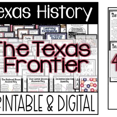 Texas History / Texas Frontier / Unit 9 / Printable & Digital | TPT