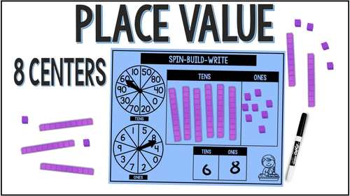 Place Value Base Ten Math Centers for First Grade | TPT
