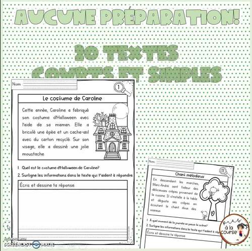 French Reading and Making Inferences | Compréhension de lecture | TPT