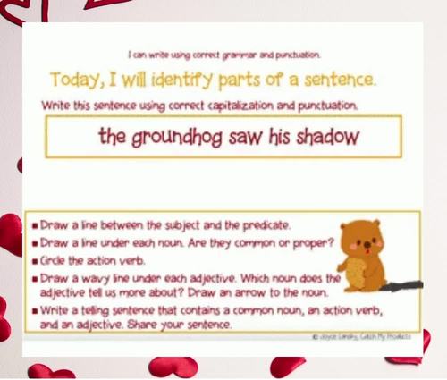 Grammar Practice: February Grammar Work for Promethean Board Use