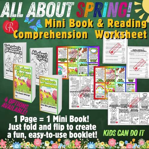 Spring Season Activity Mini Books & Reading Comprehension. English ...