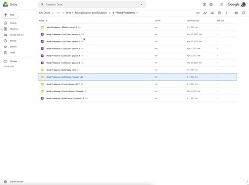 3rd Grade Word Problems Guided Math Curriculum Mini-Lessons & Assessment