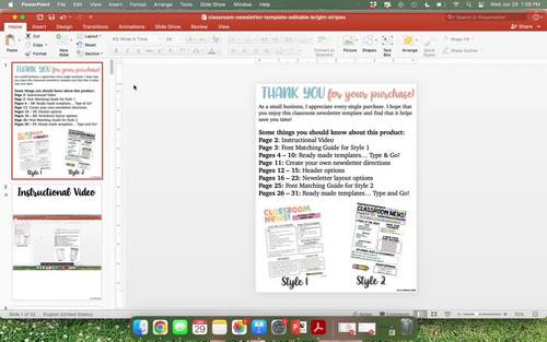 Classroom Newsletter Template- EDITABLE- Bright Stripes by Kristi DeRoche