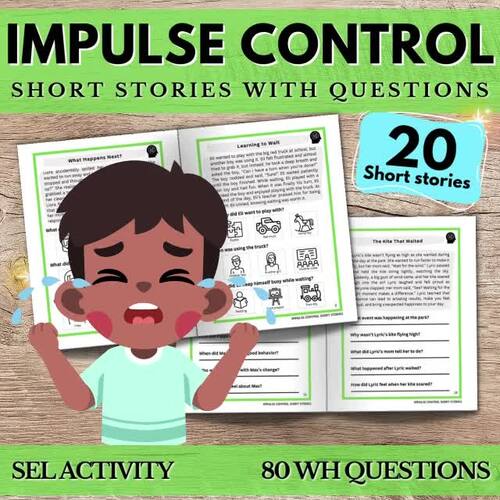 Impulse Control Short Stories W/ Questions Worksheets SEL Activities ...