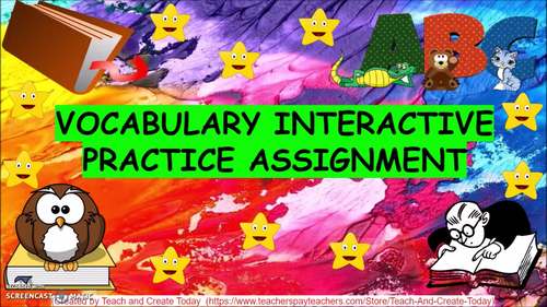 DIGITAL RESOURCE SALE ELA Vocabulary Practice Homework Assignment ...