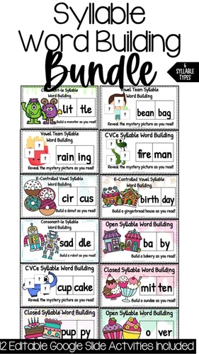 Syllable Types Digital Games BUNDLE | Open & Closed Syllables Games ...