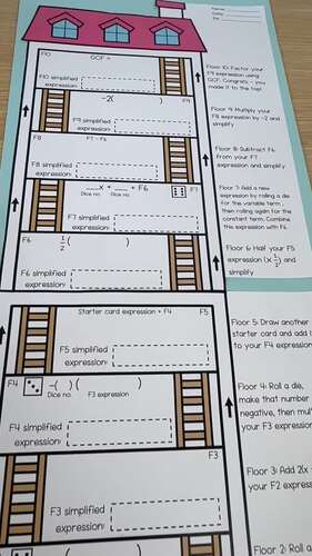 Distributive Property 'House Climb' Activity | 7th Grade Simplifying ...