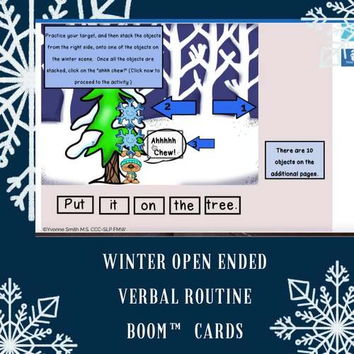 Winter Open Ended Verbal Routine Speech and Language Activity Boom Cards