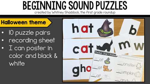 October Pocket Chart Centers and Activities for Kindergarten | TPT