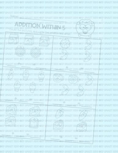 Food Picture Addition Within 5 Worksheets | Count & Add | Kindergarten Math