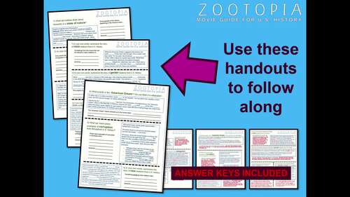 ZOOTOPIA BUNDLE! - Family Feud, Jeopardy, and U.S. History Film Guide