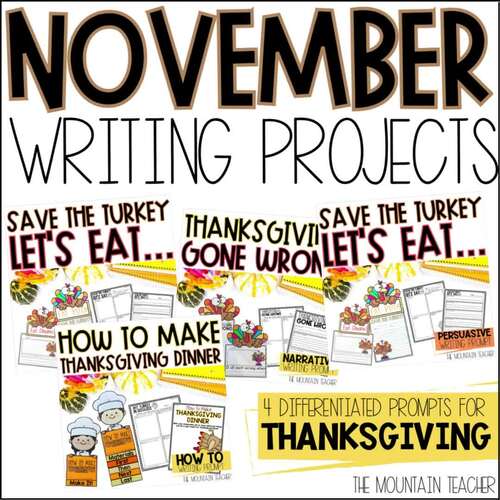 Thanksgiving Writing Prompts and Activities for November Bulletin Board ...