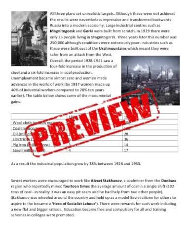 How successful were Stalin's economic policies? by Dan's History Highway