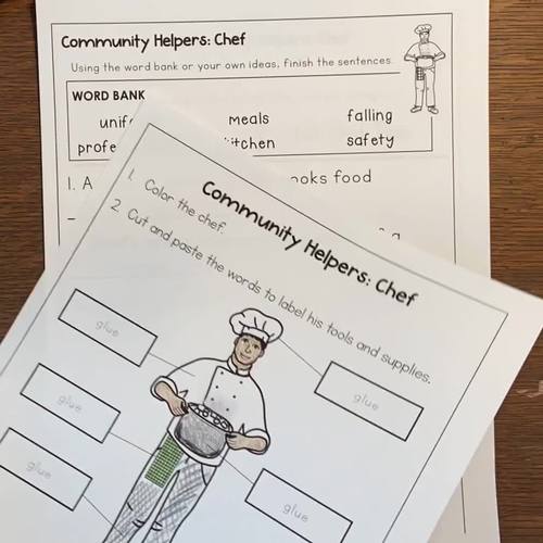 Community Helpers: Chef by English Class Essentials | TPT