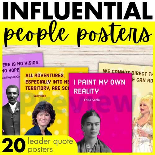 Influential People Inspirational Poster Quotes Back to School Bulletin ...
