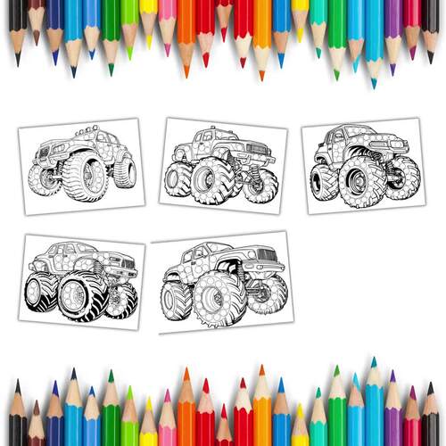 Monster Trucks Dot Marker and Coloring Pages for Kids Ages 2-5 | TPT