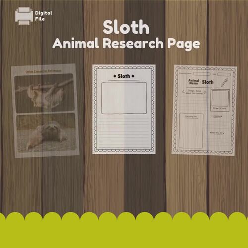 Sloth Life Cycle Activity | Rainforest Animal Research Project ...