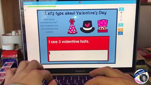 Valentine's Day Sentence Typing Task Cards Play on Internet BOOM CARDS