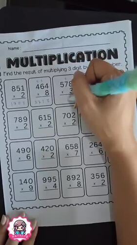 Engaging 3rd Grade Multiplication Practice Worksheets for 3-Digit by 1 ...