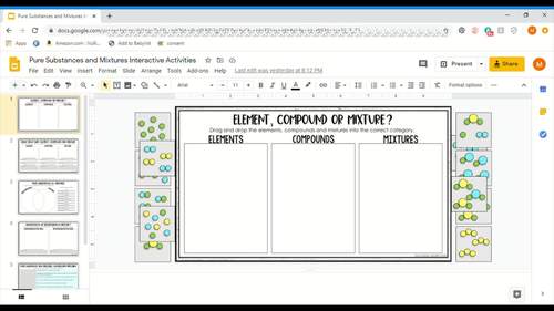 Pure Substances and Mixtures Digital Google Slides™ and Print Activities