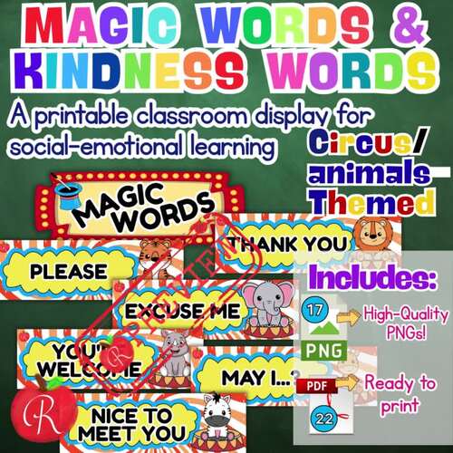 Magic Words Cards & Kindness Posters – Circus Classroom Decor – SEL ...
