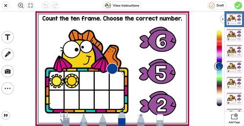 Counting Fish Ten Frames to 10 | Seesaw Activity by Keri Brown | TPT