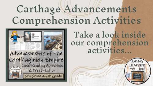 Advancements of Carthage Reading Comprehension Activities | 5th & 6th Grade