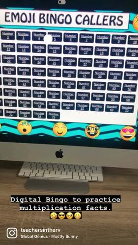 Digital and Printable Multiplication Bingo- Emoji Themed by Teachers in ...