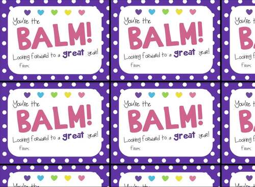 Lip Balm Beginning of Year (BOY) Gift Tag- You're the BALM! Looking ...