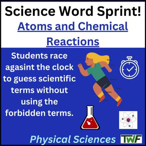 Atoms and Chemical Reactions Review Game - Science Word Sprint | TPT
