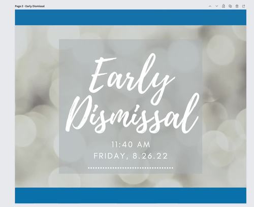 Editable School Canva Template for Facebook | Light Blue, Silver & Black