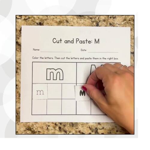 Alphabet Letters Recognition Cut and Paste Fonts Worksheets ...