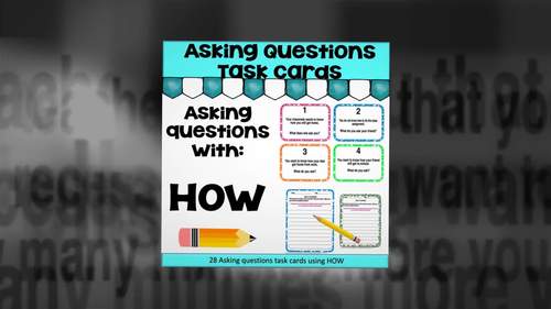 ESL Asking Questions with How Task Cards by Fun To Teach | TPT