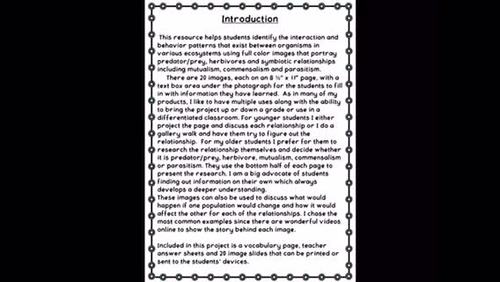 SYMBIOSIS Patterns of Interactions in Ecosystems CER IMAGE WRITING PROMPTS