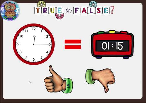 TELLING TIME TO THE QUARTER HOUR BOOM CARDS 1ST 2ND GRADE MATH ...