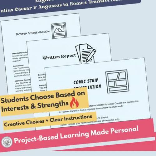 HSS 6.7.4 PBL Choice Board: Julius Caesar, Augustus, Rome’s Transformation