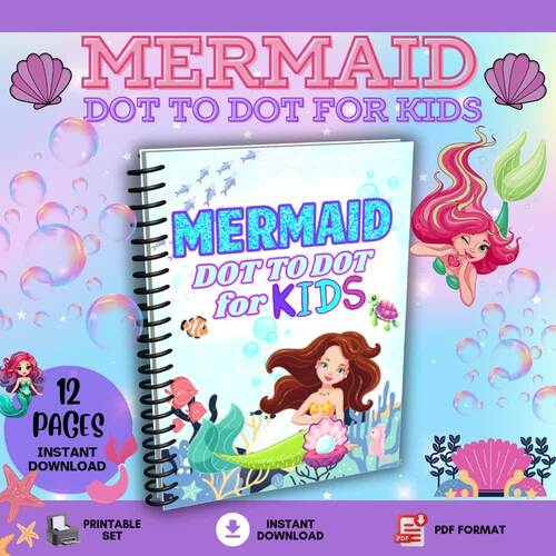 Mermaid Dot to Dot Activity | Summer Activities | Mermaid Coloring Pages
