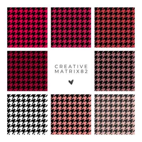 Houndstooth Seamless Patterns Digital Paper – 30 Black Pattern Backgrounds