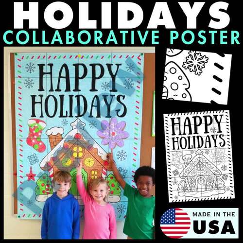 Happy Holidays Collaborative Poster Activity Winter Holiday Season ...
