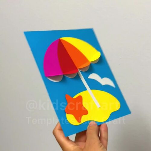 Beach Umbrella Craft End Year Summer Sea Starfish Gull Ocean Beach Day ...